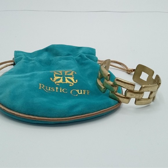 Rustic Cuff | Jewelry | Rustic Cuff Bracelet Chain Link Gold Tone Pouch ...